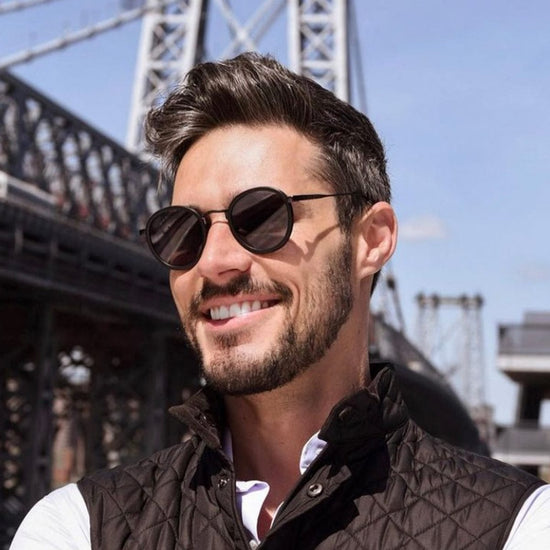 Classic Matte Black Round ZERO Sunglasses with a Flat Grey Lens ...